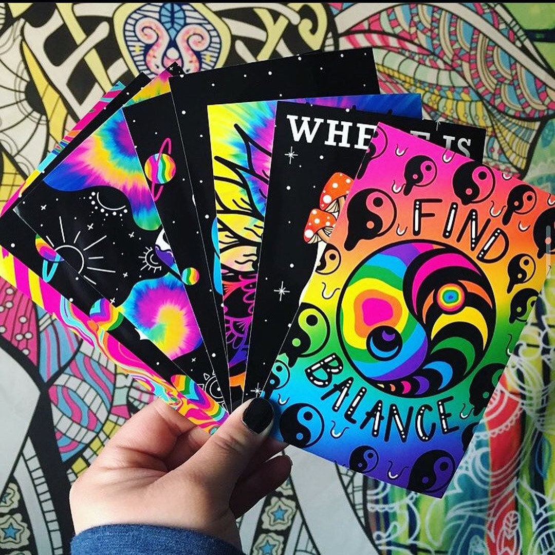 4 X 6 Mini Prints 1 - 9 Trippy Prints, Trippy Wall Art, Hippie Wall Art ...
