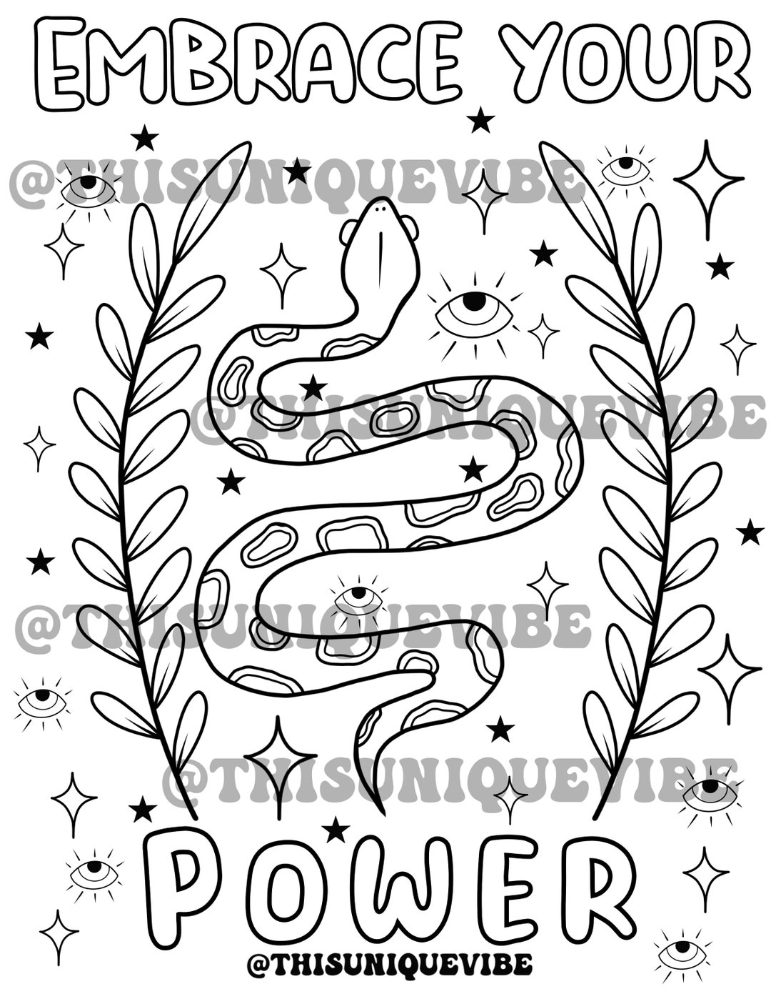 Embrace Your Power Coloring Page (printable) Adult Coloring Page ...