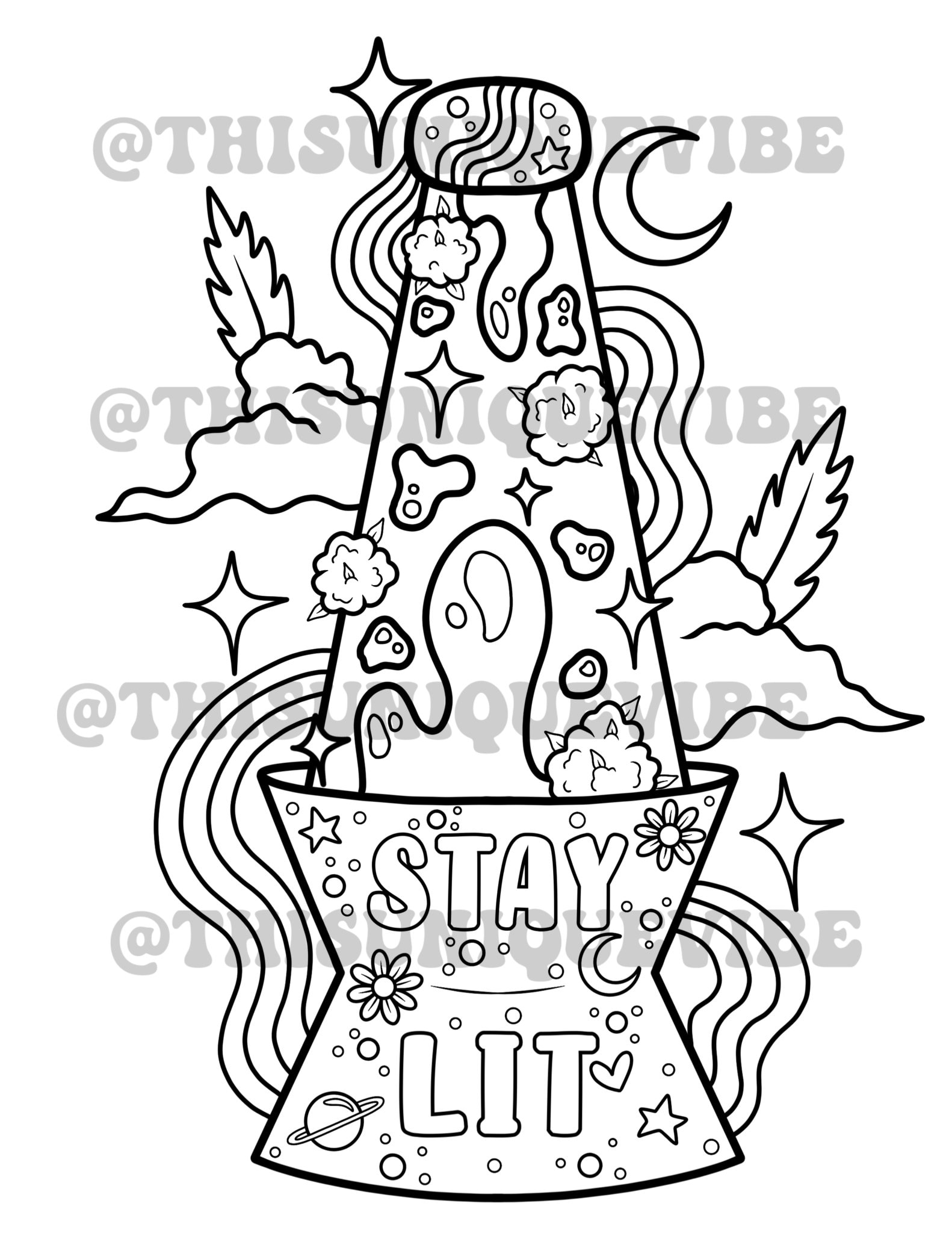 Stay Lit Coloring Page (printable) - Etsy