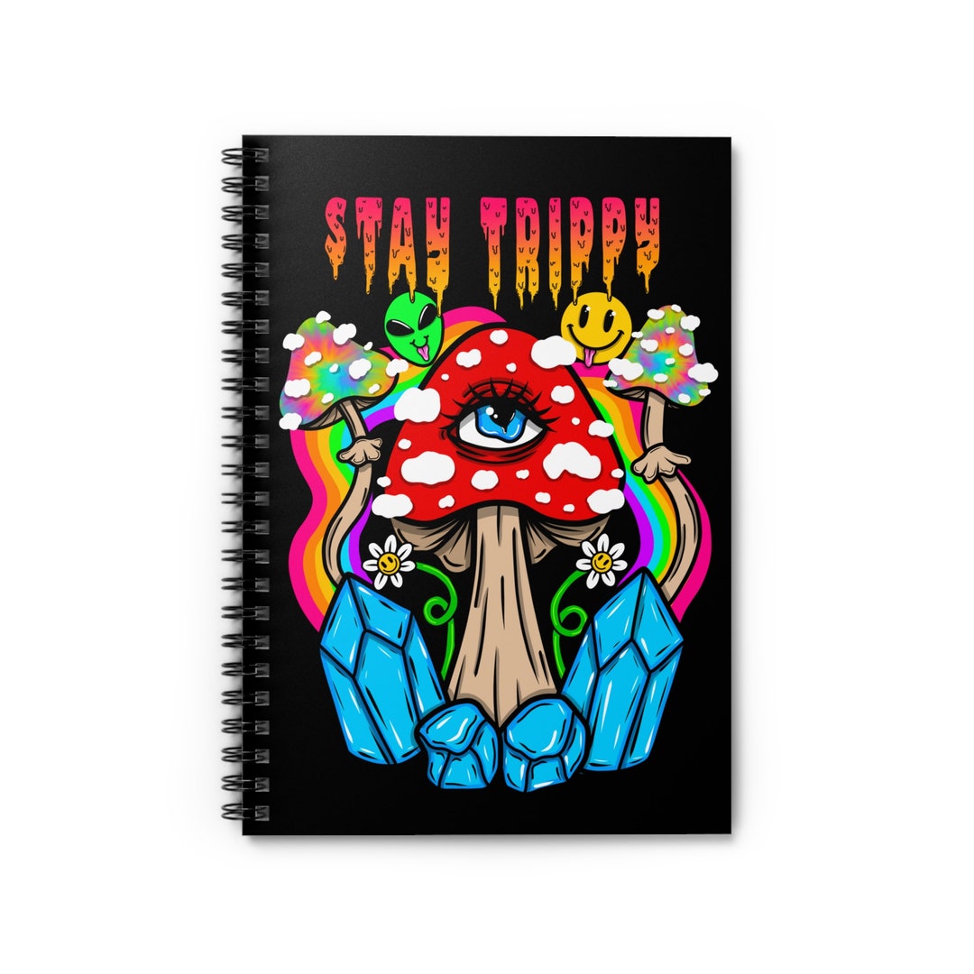 Spiral Notebook, Trippy Notebook, Trippy Stationery, Mushroom Notebook ...