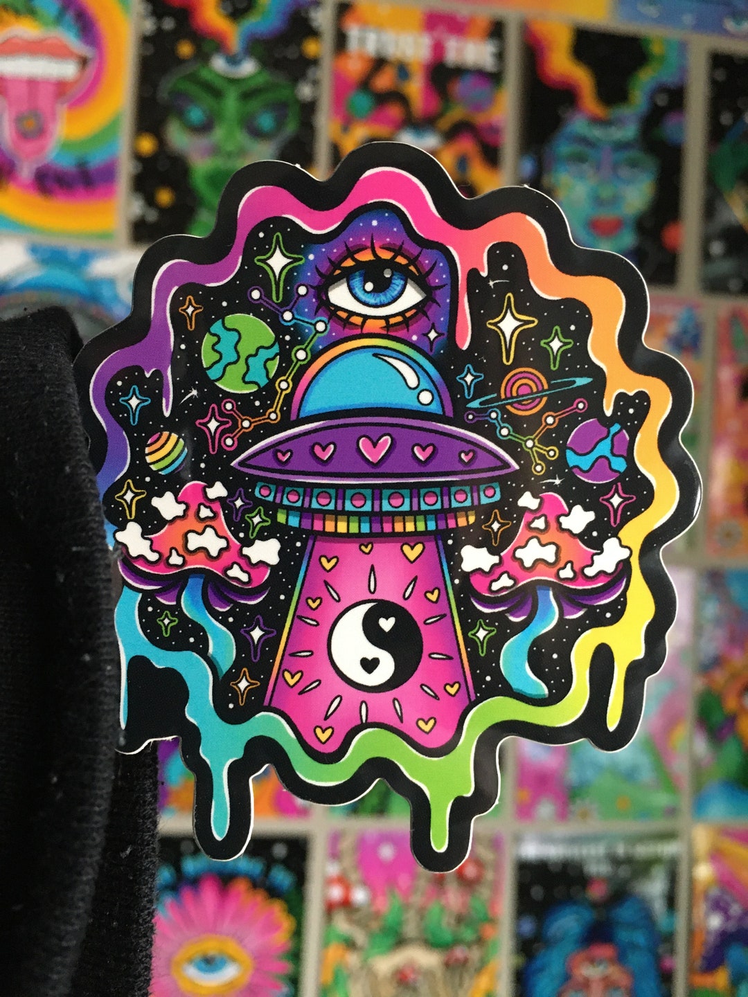 Trippy Ufo Sticker - Etsy