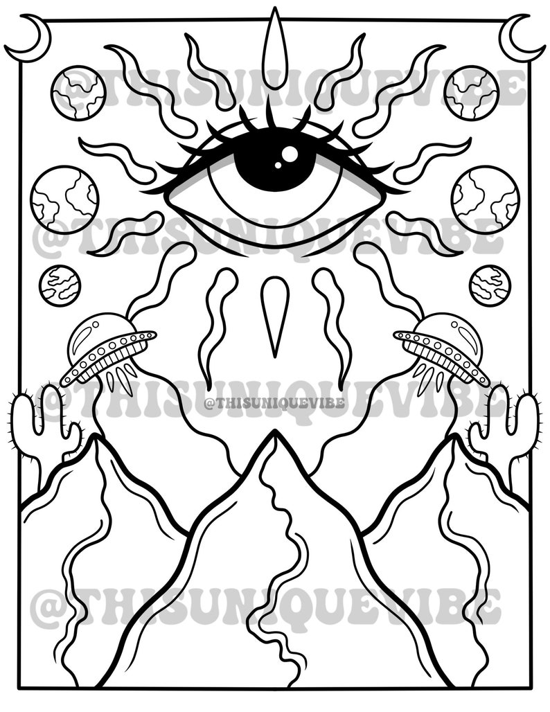 Desert Sun Coloring Page (printable) - Etsy