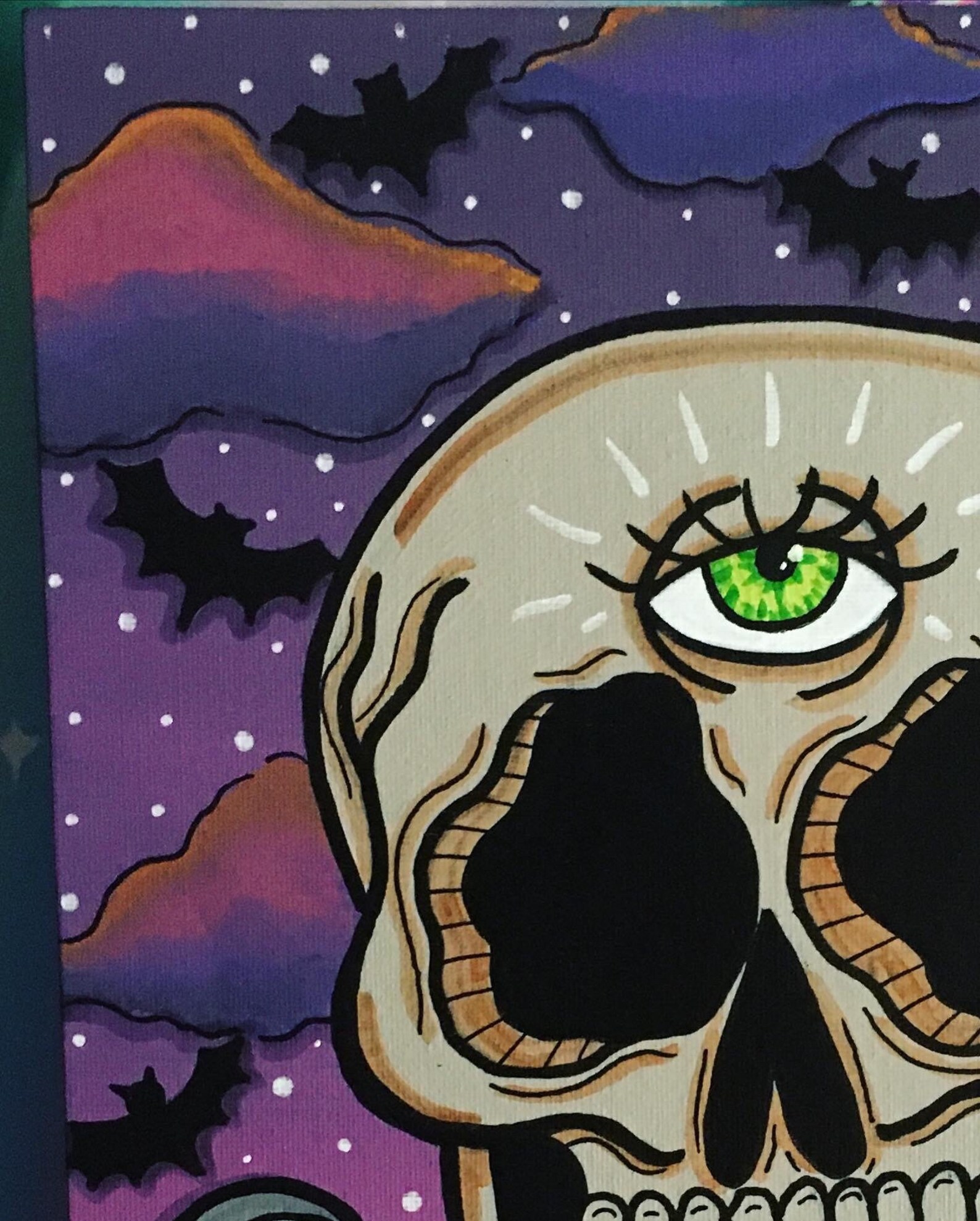 Spooky Skully Painting Skull Painting Trippy Painting - Etsy