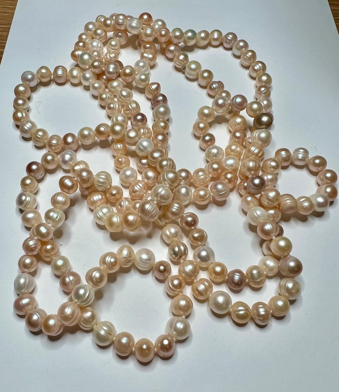ART DECO OPERA Pearls. 80 Inch Long Strand of Large Natural Baroque ...