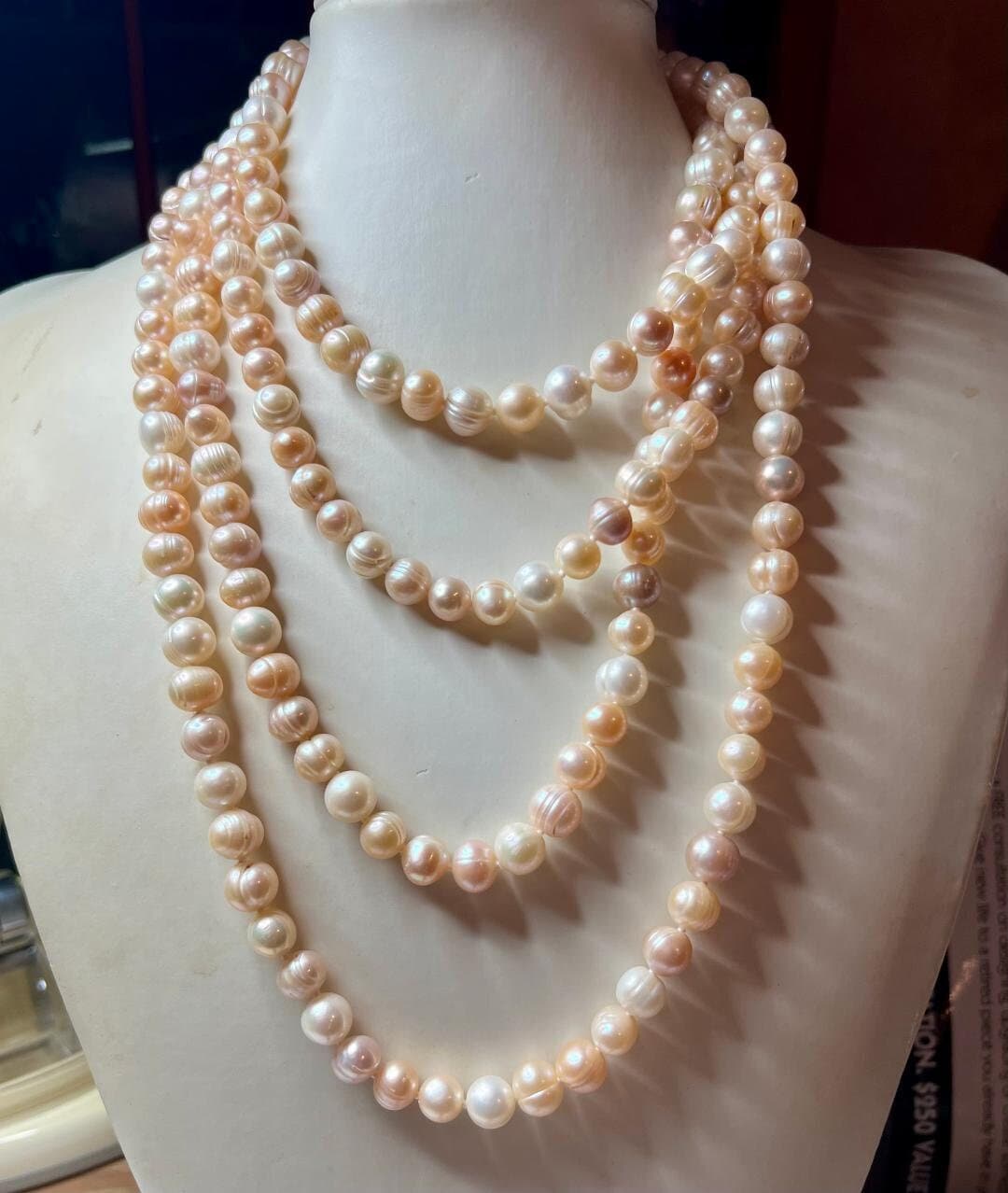 ART DECO OPERA Pearls. 80 Inch Long Strand of Large Natural Baroque ...