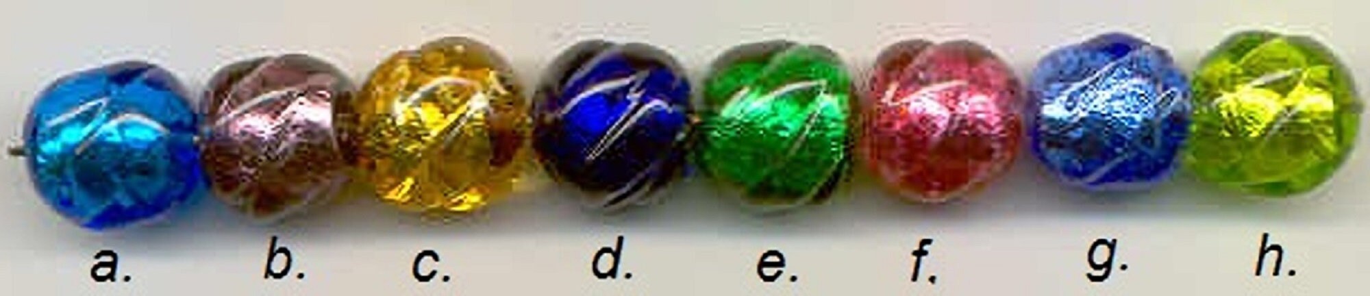 14mm Murano Glass, Baroque Round, Melons, With Silver Foil or 24 Karat ...