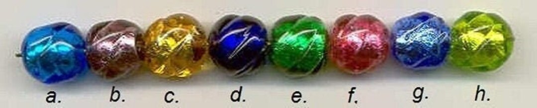 14mm Murano Glass, Baroque Round, Melons, With Silver Foil or 24 Karat ...