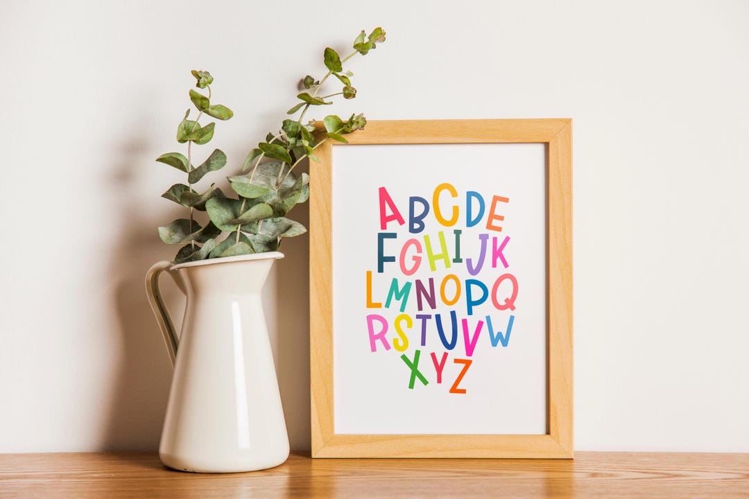 Colorful Alphabet Poster, Educational Wall Art Printable, Homeschool ...