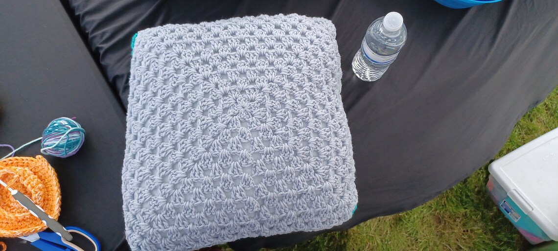 Crochet Graph Paw Print Pillow - Etsy