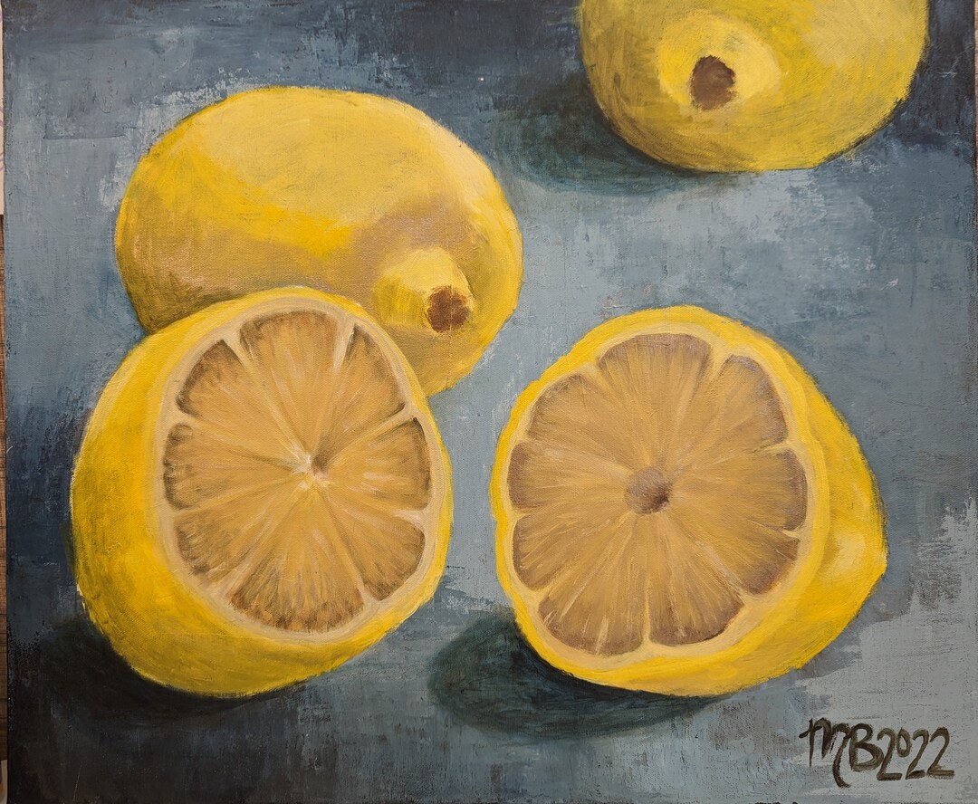 Lemon Acrylic Painting, Fruit Painting, Realistic Painting - Etsy