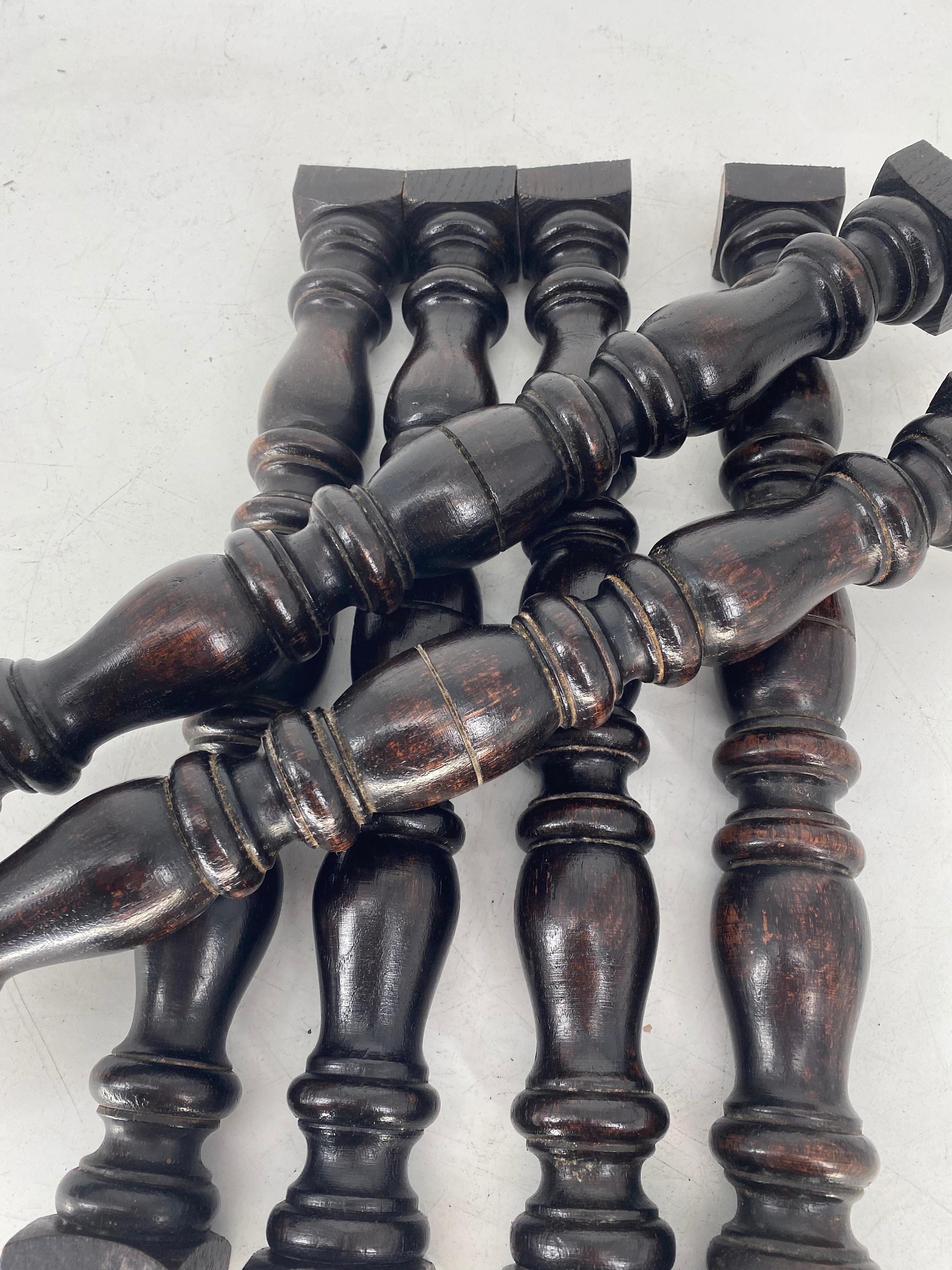 6 Vintage Oak Pillars - Wood Spindle - Etsy
