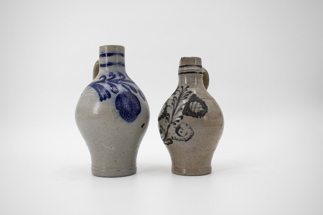 Stoneware Jugs Germany Salt Glazed Grey Blue - Etsy