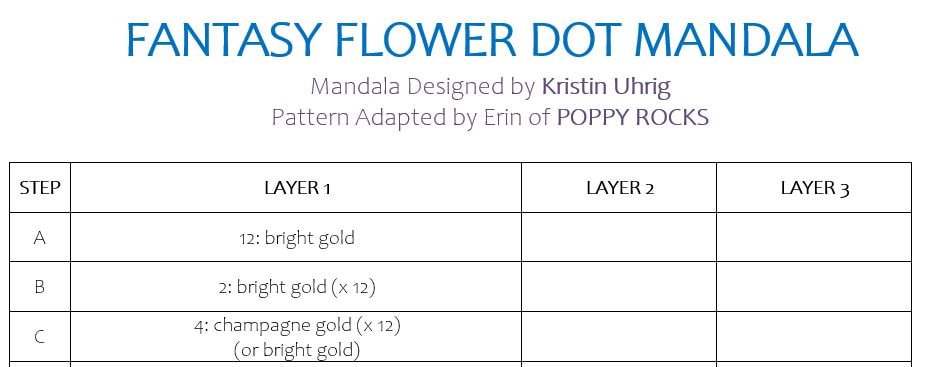 Fantasy Flower Dot Mandala Pattern | Etsy