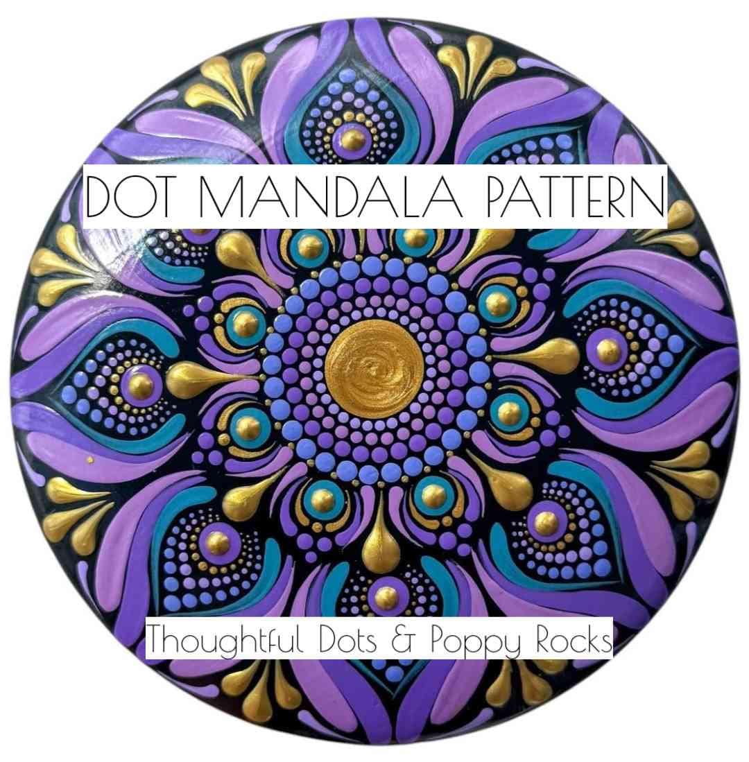 FEBRUARY BIRTHSTONE 6" Dot Mandala Pattern - Etsy