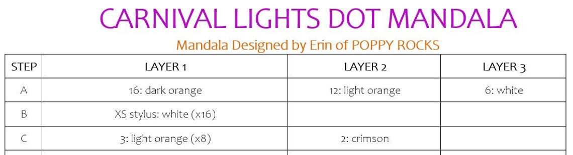 Carnival Lights Dot Mandala Pattern - Etsy