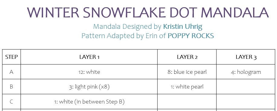 Winter Snowflake UPDATED Dot Mandala Pattern - Etsy