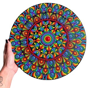 SWOOSHY RAINBOW 12" Dot Mandala Pattern - Etsy