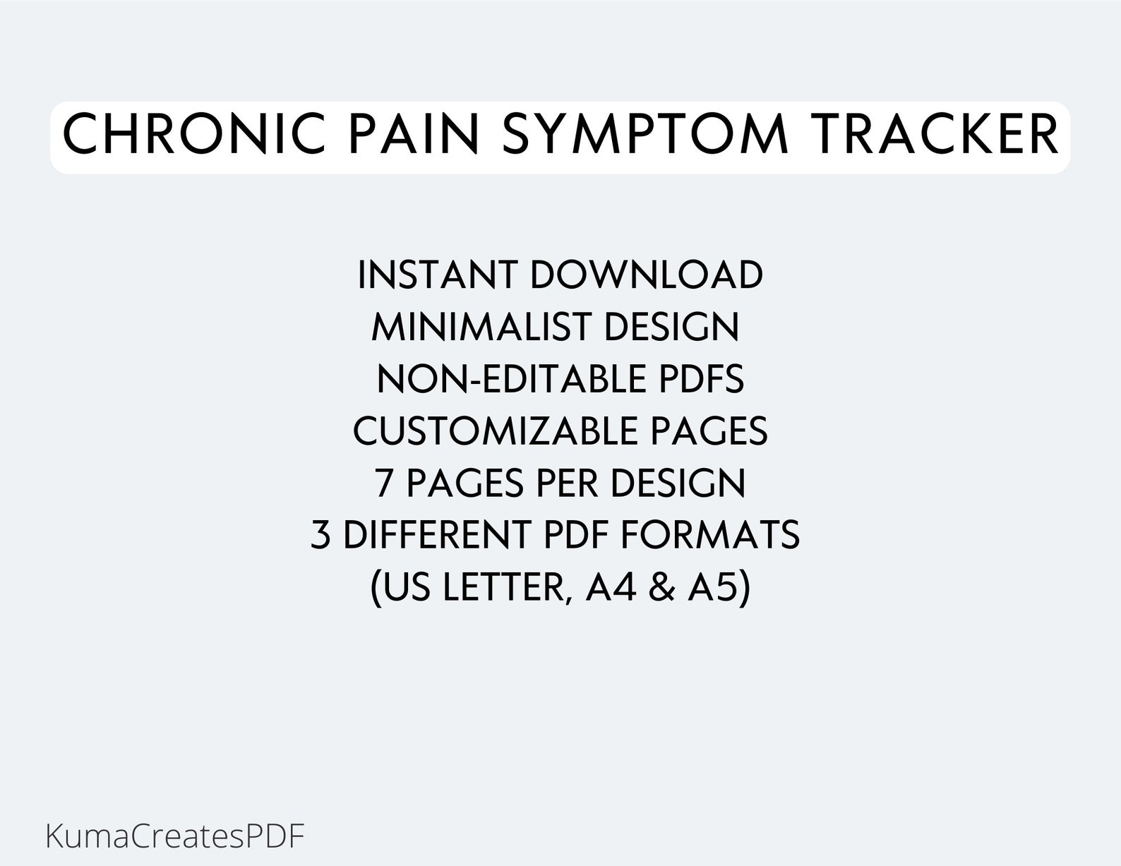 Chronic Pain Symptom Tracker | Chronic Illness Journal | Medication Log ...