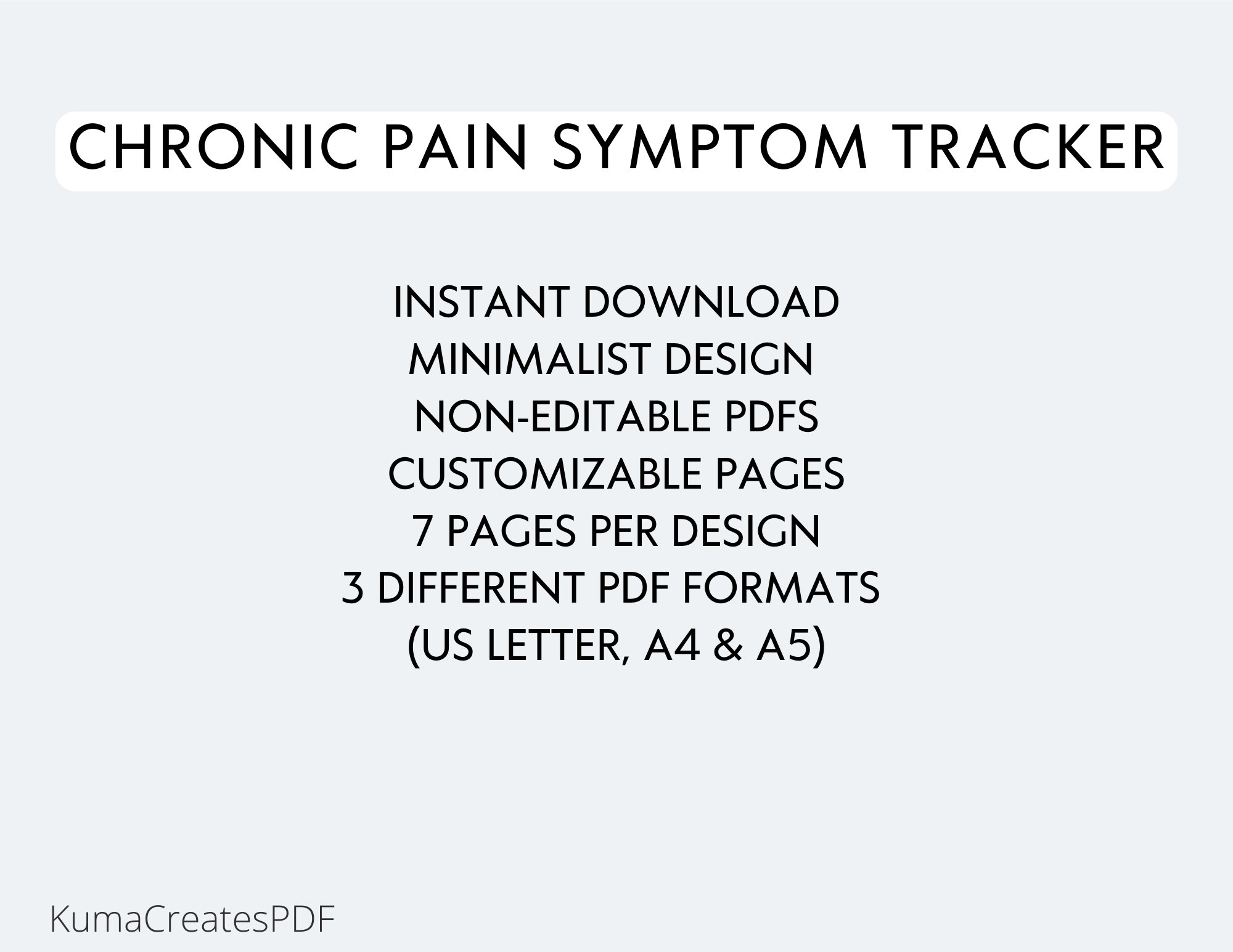 Chronic Pain Symptom Tracker | Chronic Illness Journal | Medication Log ...