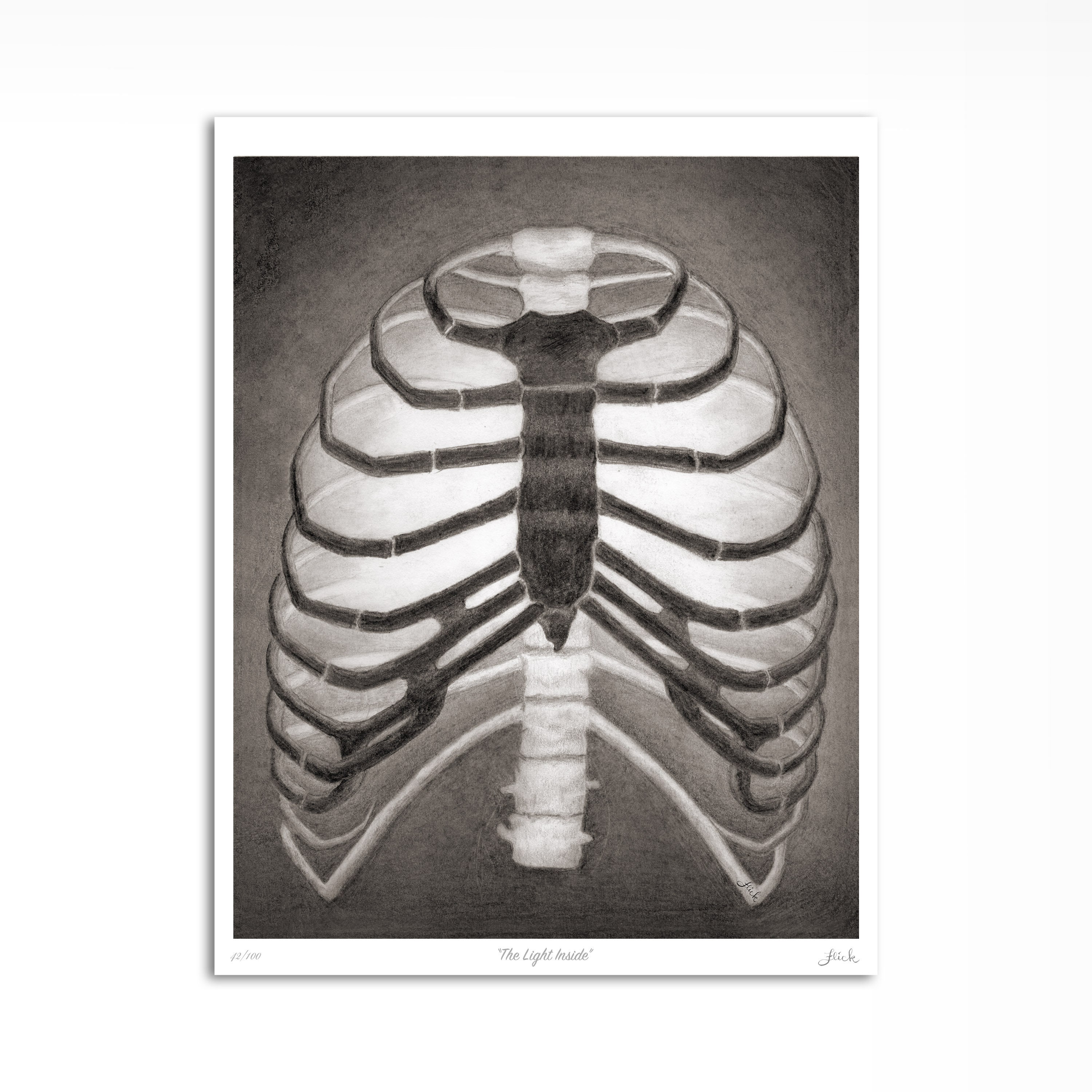 Rib Cage Art Print the Light Inside Spiritual - Etsy