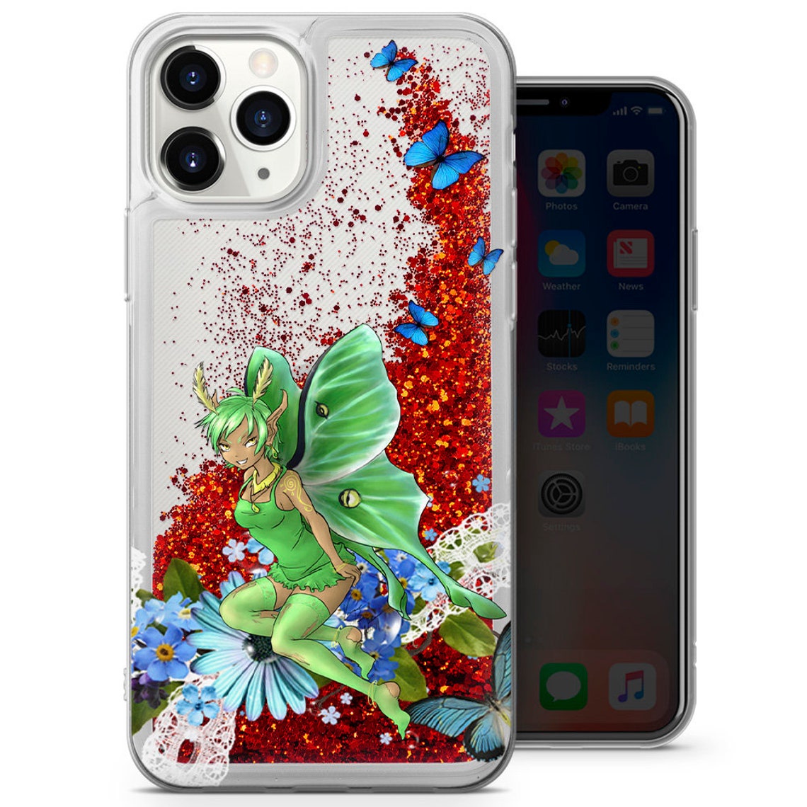 Fairies Phone Case Possible Personalised Name/glitter: BLUE - Etsy