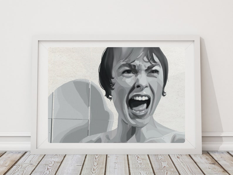 Psycho Movie Shower Scene Collectible Art, Wall Decor Print, Printable ...