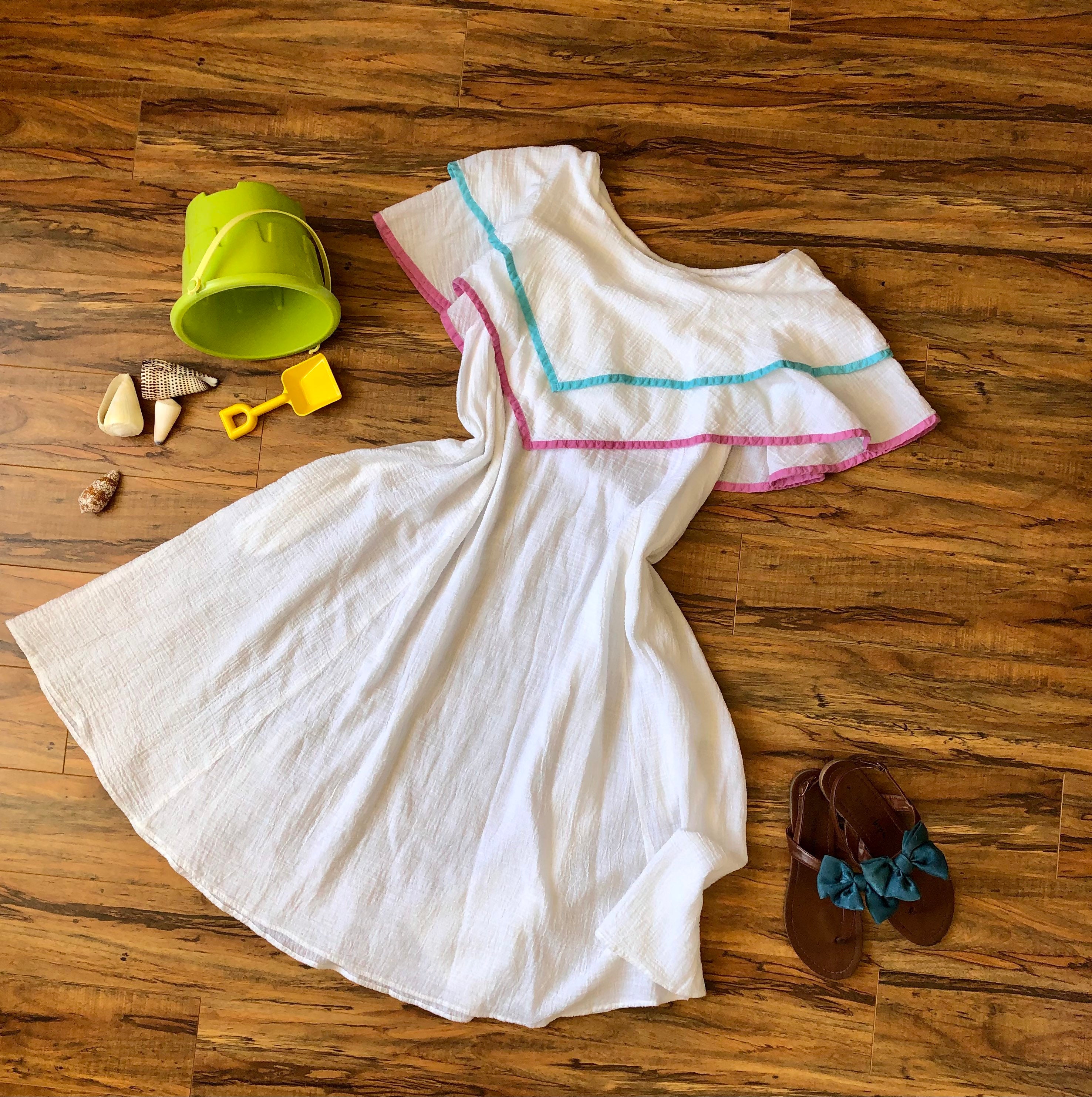 White Linen Vintage Swimsuit Coverup Dress - Etsy