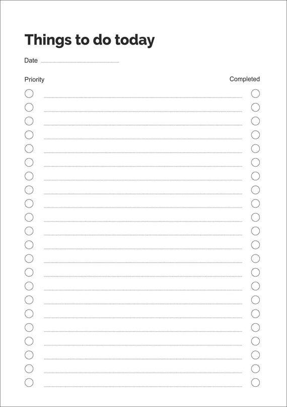 To Do List Notepad Planner 25 Sheets in A4 / A5 Formats. - Etsy