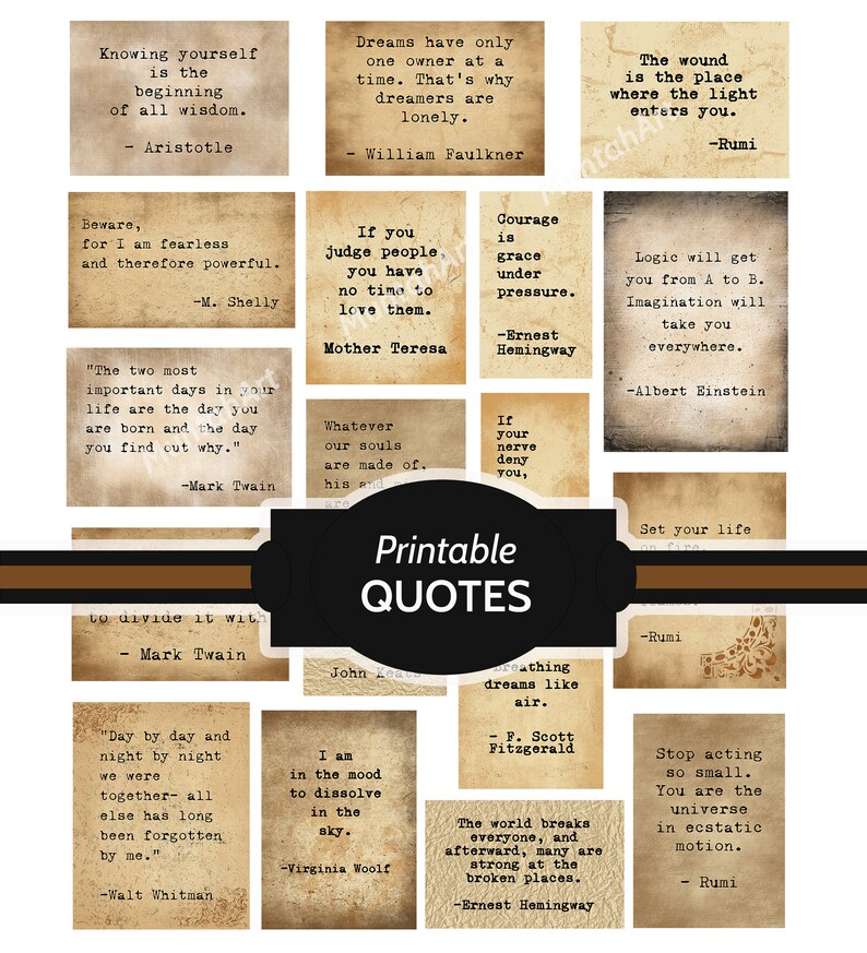 Printable Quotes Vintage Style Ephemera for Journaling and Scrapbooking ...