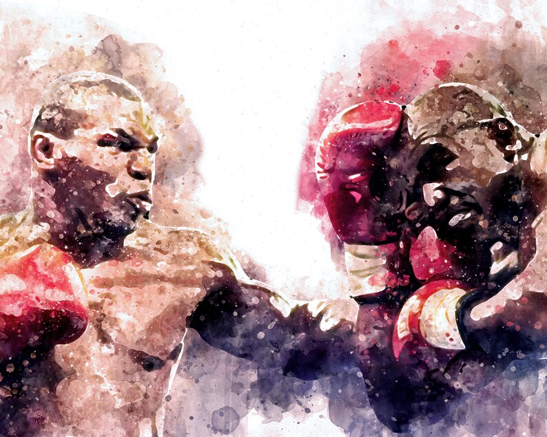 Iron Mike Tyson, Evander Holyfield Sports Art Print, Boxing Poster ...