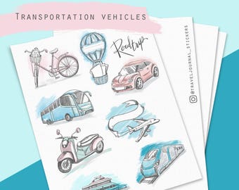 Transportation Digital Art Set Clipart Commercial (Download Now) - Etsy