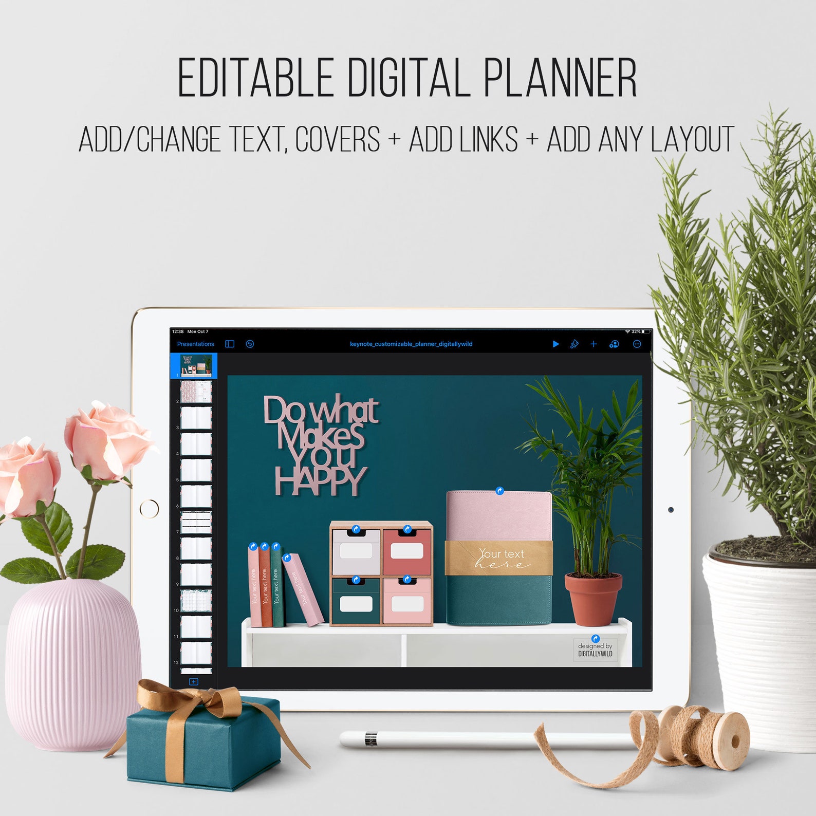 Editable Digital Planner Notebook Keynote Template Personal - Etsy