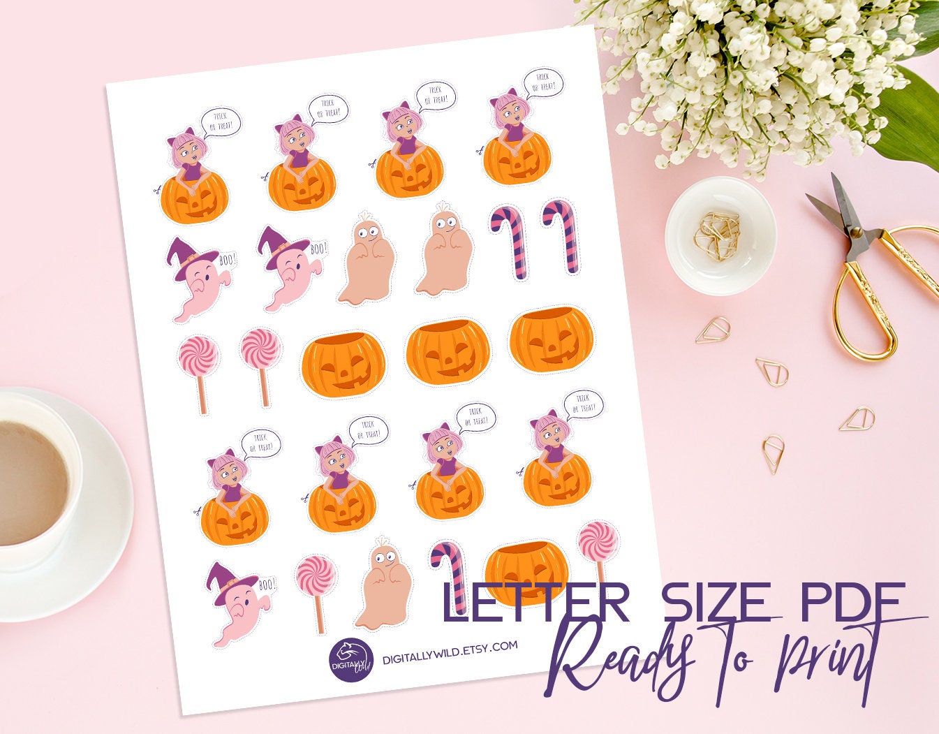 Halloween Planner Stickers Halloween Clipart Trick or Treat | Etsy