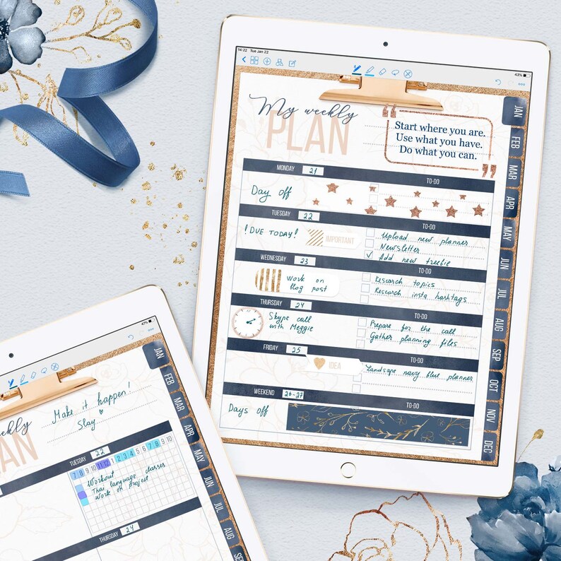 Personalized Digital Planner Goodnotes Undated Portrait - Etsy