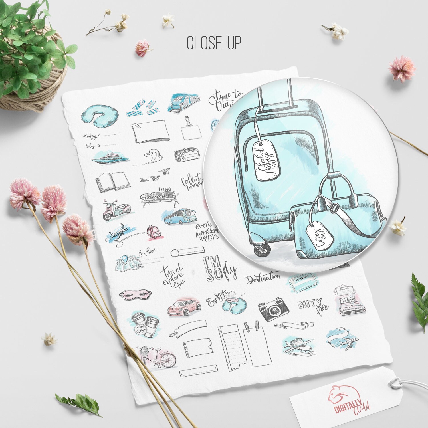 83 PNG Travel Journal Stickers Pack Printable Travel Stickers - Etsy