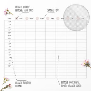Editable Weekly Layout for Digital Planner PSD Procreate Files Vertical ...
