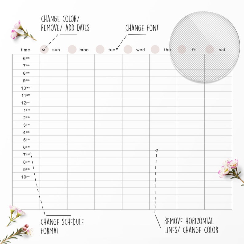 Editable Weekly Layout for Digital Planner PSD Procreate Files | Etsy