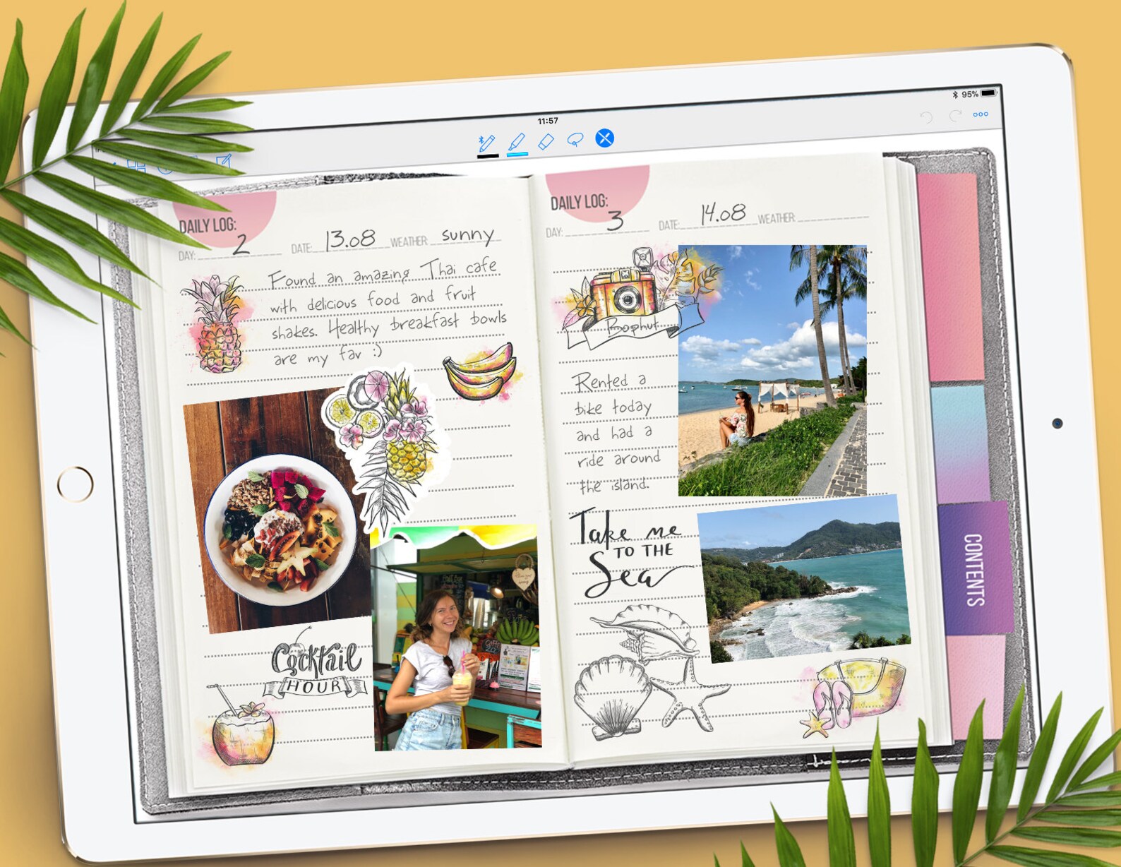 Tropical Vacation Travel Journal Stickers Planner Sticker | Etsy