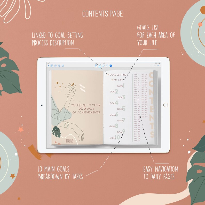365 Days of Achievements Daily Digital Goal Planner Writing Journal ...