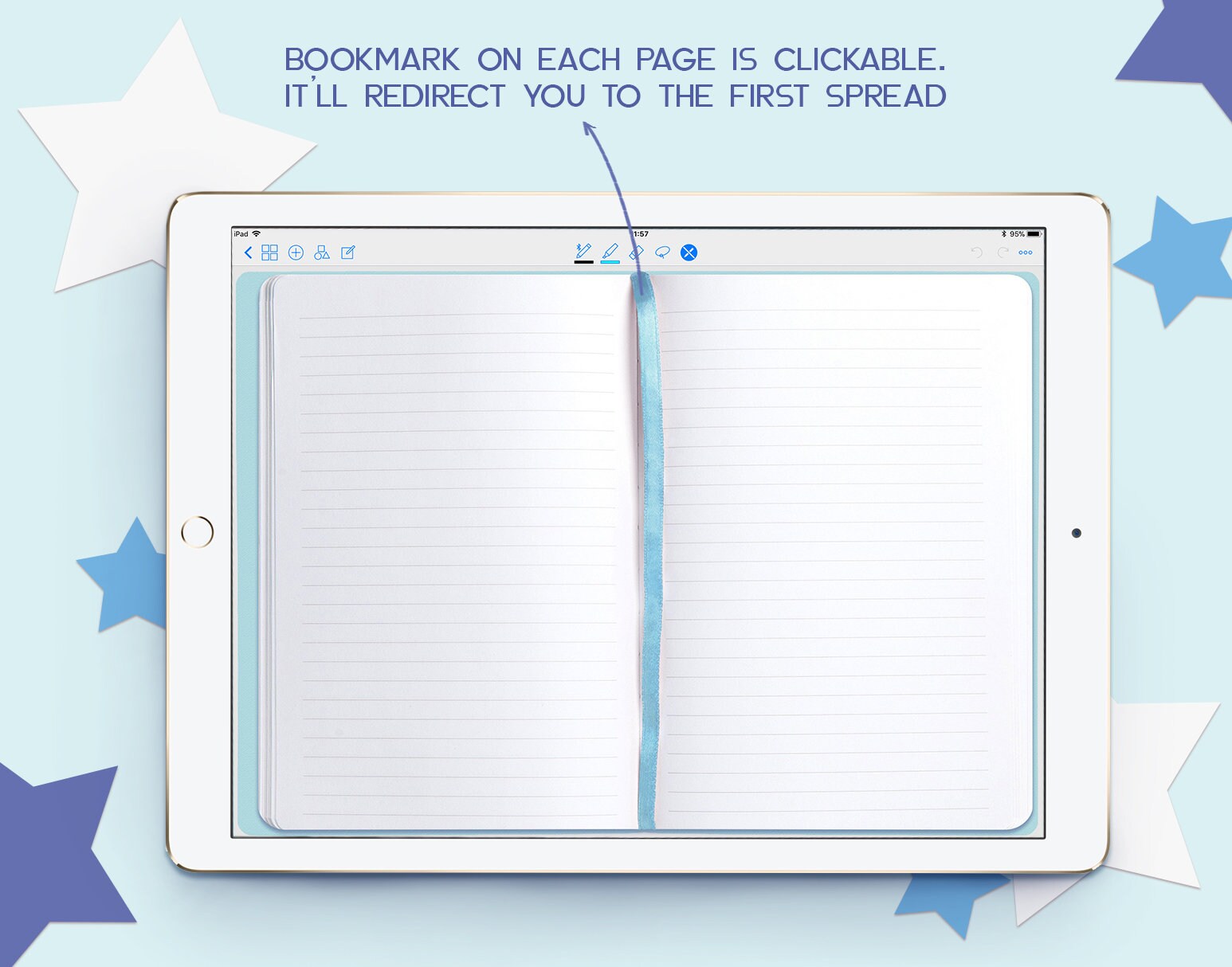 Digital lined notebook College student note taking Bullet | Etsy