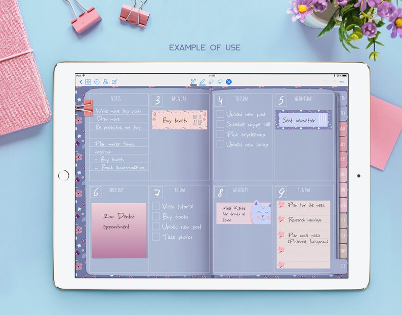 Digital Planner for Goodnotes Undated Monthly Weekly Colorful | Etsy