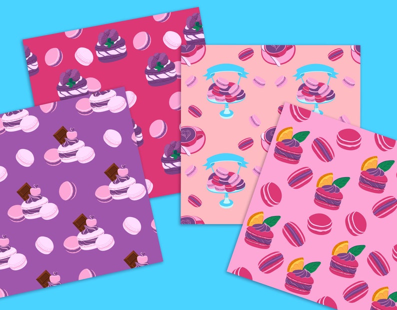 Macaroon Digital paper pack Seamless patterns for Scrapbook | Etsy
