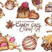 Watercolor Cats Digital Clipart Candy Stickers Chocolate | Etsy