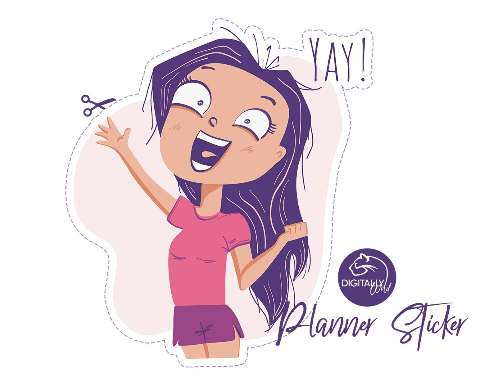 Happy Girl Planner Stickers Yay Mood Tracker Digital Bullet - Etsy