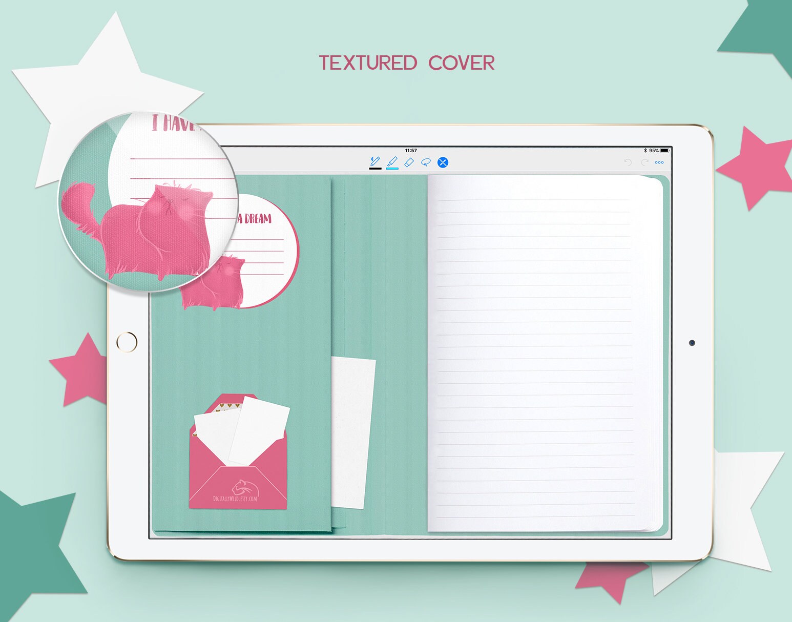 Digital Lined Notebook Goodnotes Student Notebook Digital | Etsy