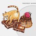 Watercolor Cats Digital Clipart Candy Stickers Chocolate Lovers Planner ...