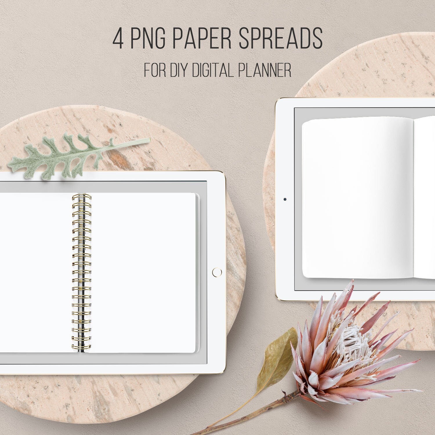 Digital Paper Spreads for DIY Digital Planner Digital Notebook Blank ...