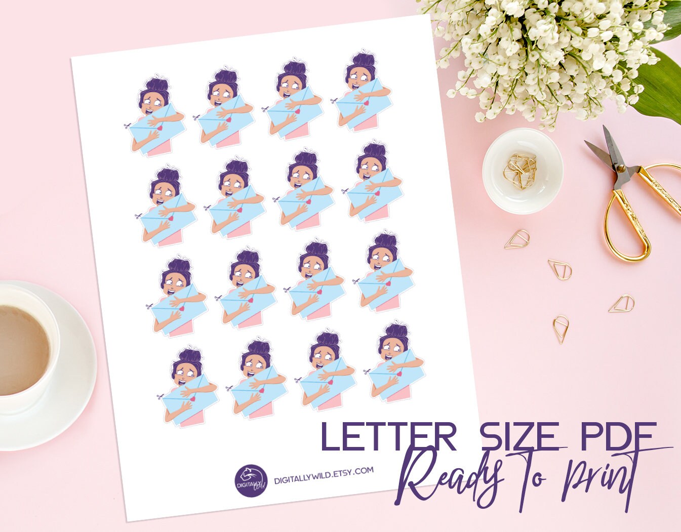 Happy Mail Newsletter Planner Stickers Letter Envelop Sticker | Etsy