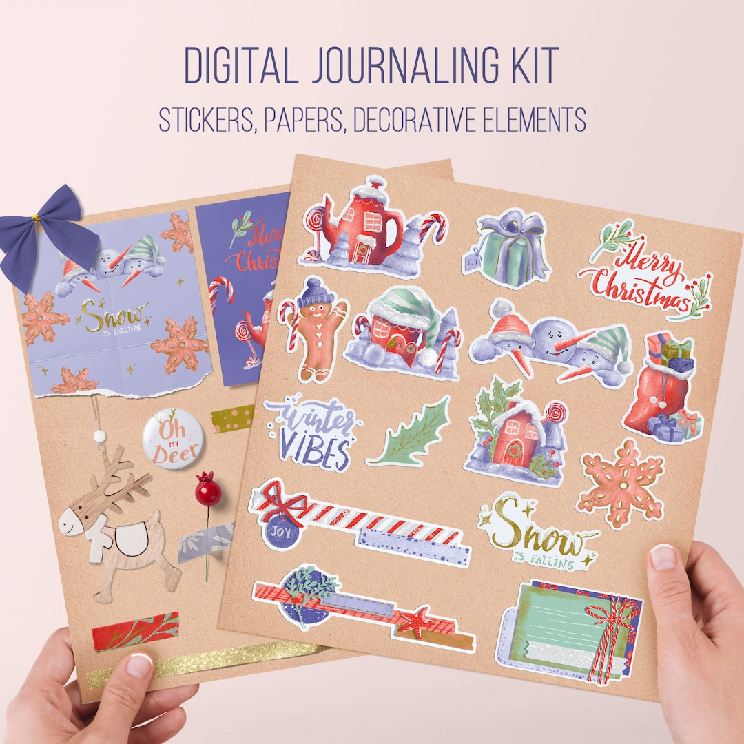 Digital Sticker Pack Scrapbook Journal Stickers Digital Paper Washi ...