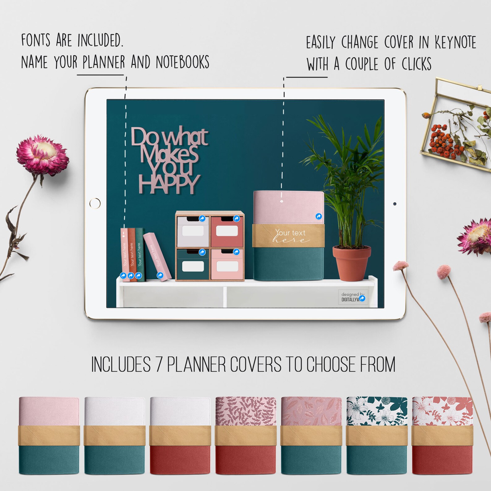 Editable Digital Planner Notebook Keynote Template Personal - Etsy